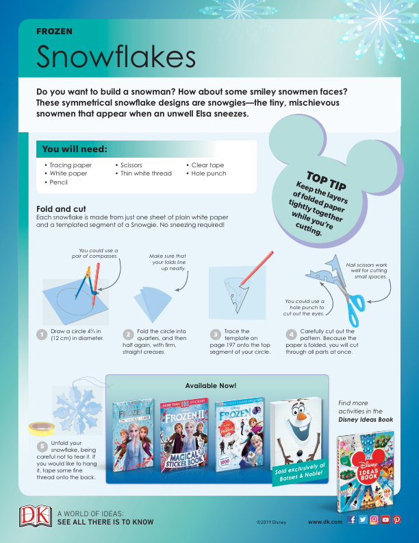 Frozen 2 Snowflakes Activity Sheet