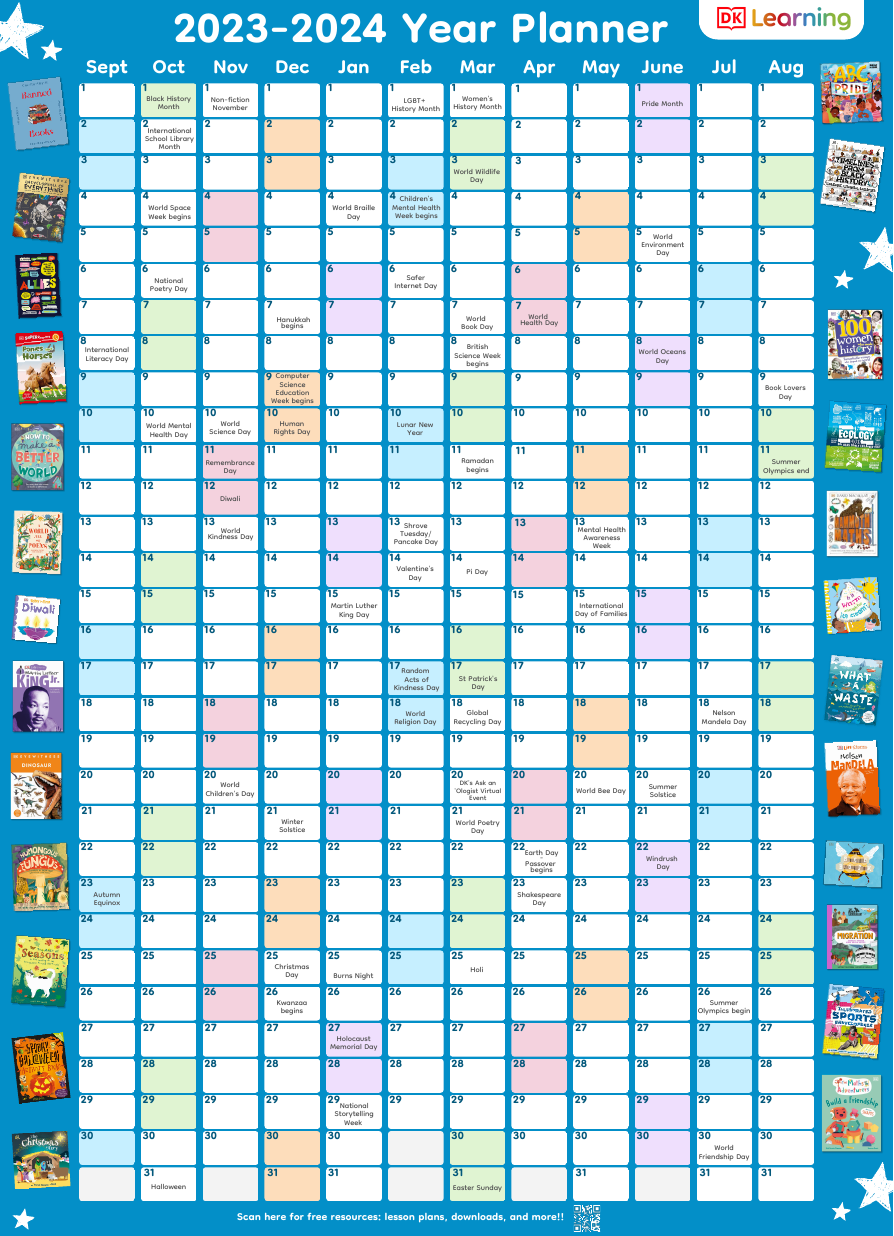 2023-2024 DK Learning Classroom Wall Planner