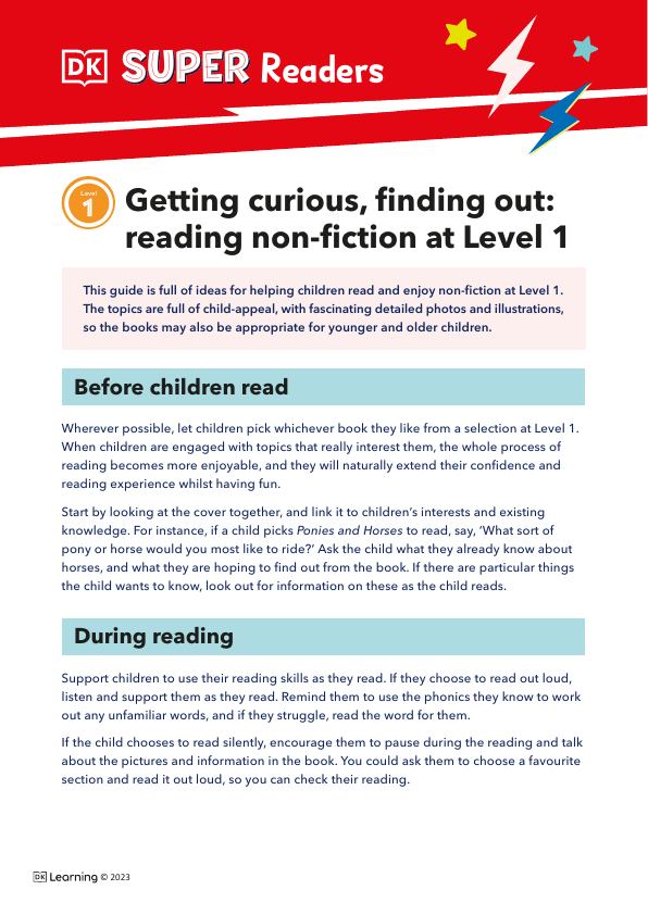 Level 1 Reading Guidance