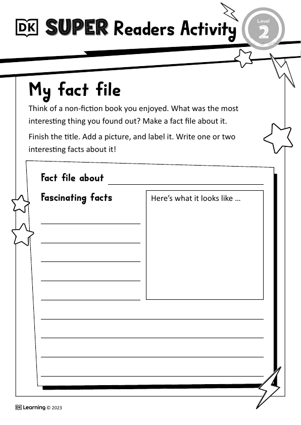 Level 2 My Fact File Activity Sheet