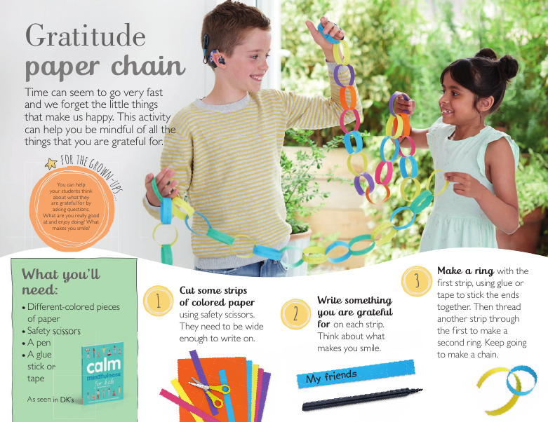 Gratitude Paper Chain Activity Sheet