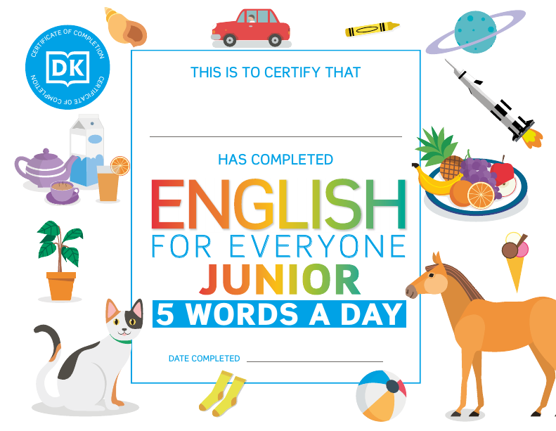 English for Everyone Junior Certificate of Completion - 5 Words a Day