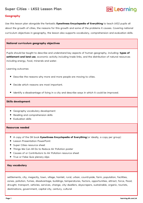 Super Cities – LKS2 Lesson Plan