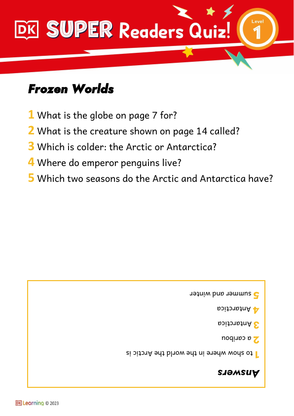 Level 1 Frozen Worlds Comprehension Quiz