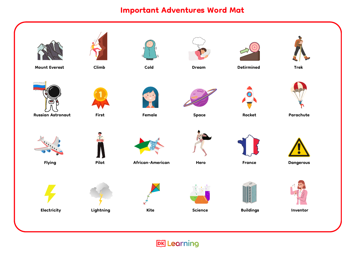 Important Adventures Word Mat