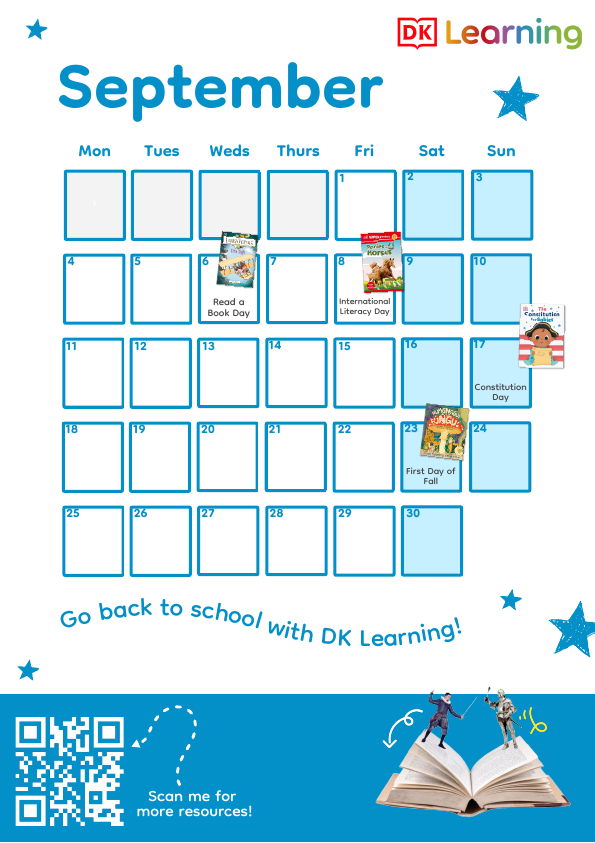 2023-2024 DK Learning Monthly Classroom Calendar