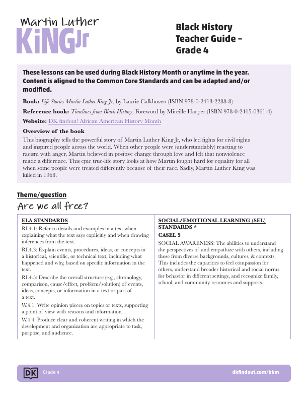 Life Stories Martin Luther King Jr. Lesson Plan