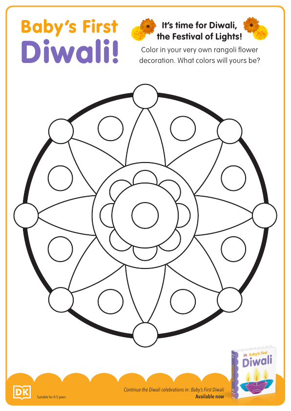 Baby's First Diwali Coloring Sheet