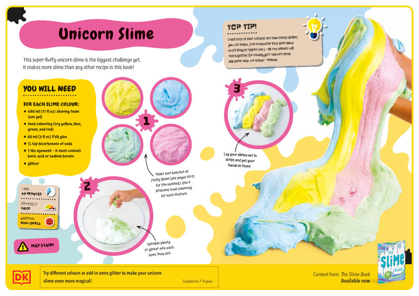 How to Make Unicorn Slime Activity Sheet