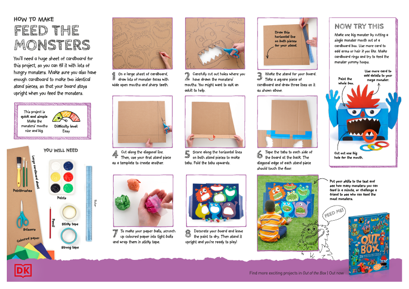 How to Make Feed the Monsters Activity Sheet