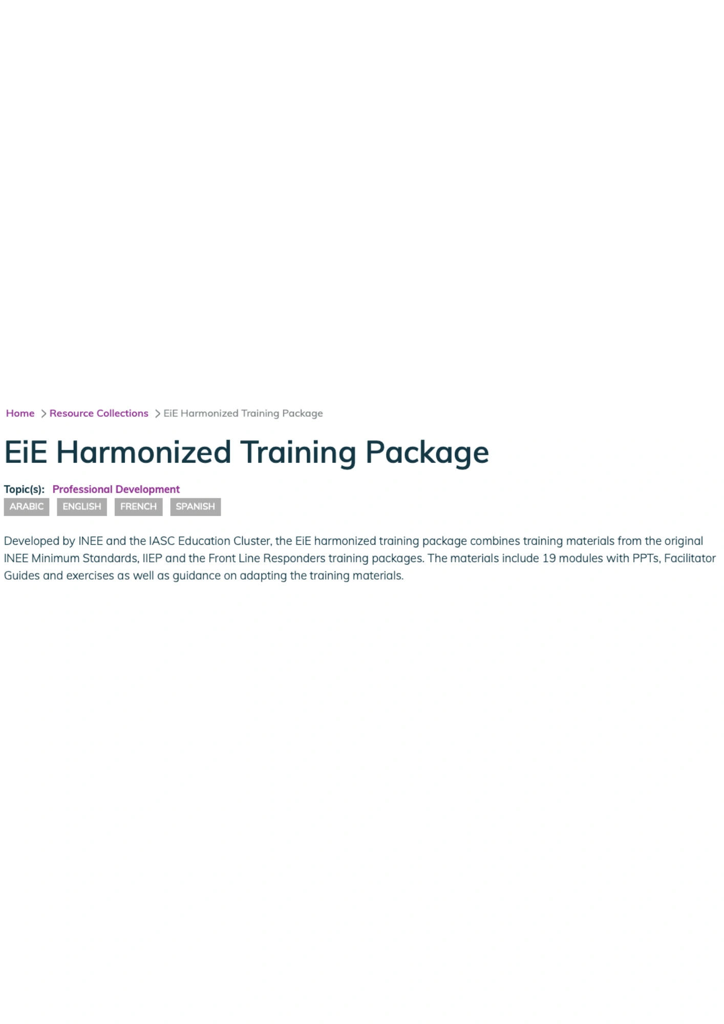 EiE Harmonized Training Package - MHPSS and EIE Toolkit - The MHPSS Network