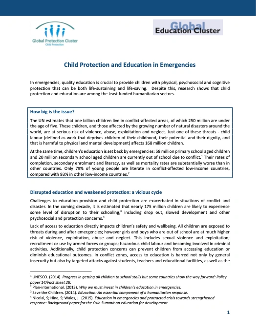 Child Protection and Education in Emergencies - MHPSS and EIE Toolkit ...