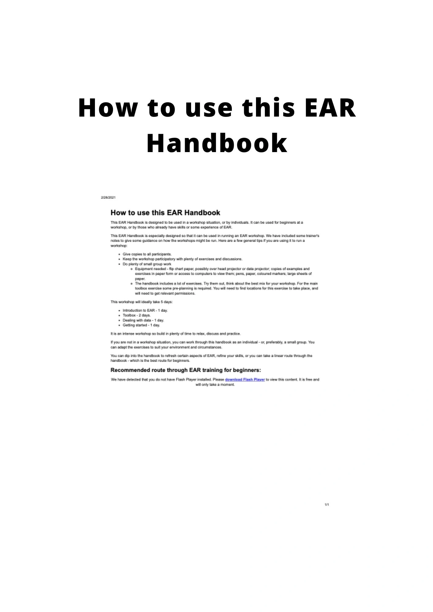 HOW TO USE THIS EAR HANDBOOK - IASC MHPSS M&E FRAMEWORK MOV Toolkit ...