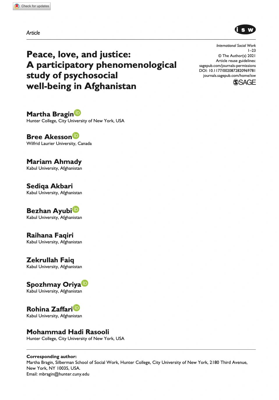 Peace Love and Justice: Results of a Participatory Phenomenological ... Peace Love and Justice: Results of a Participatory Phenomenological ...