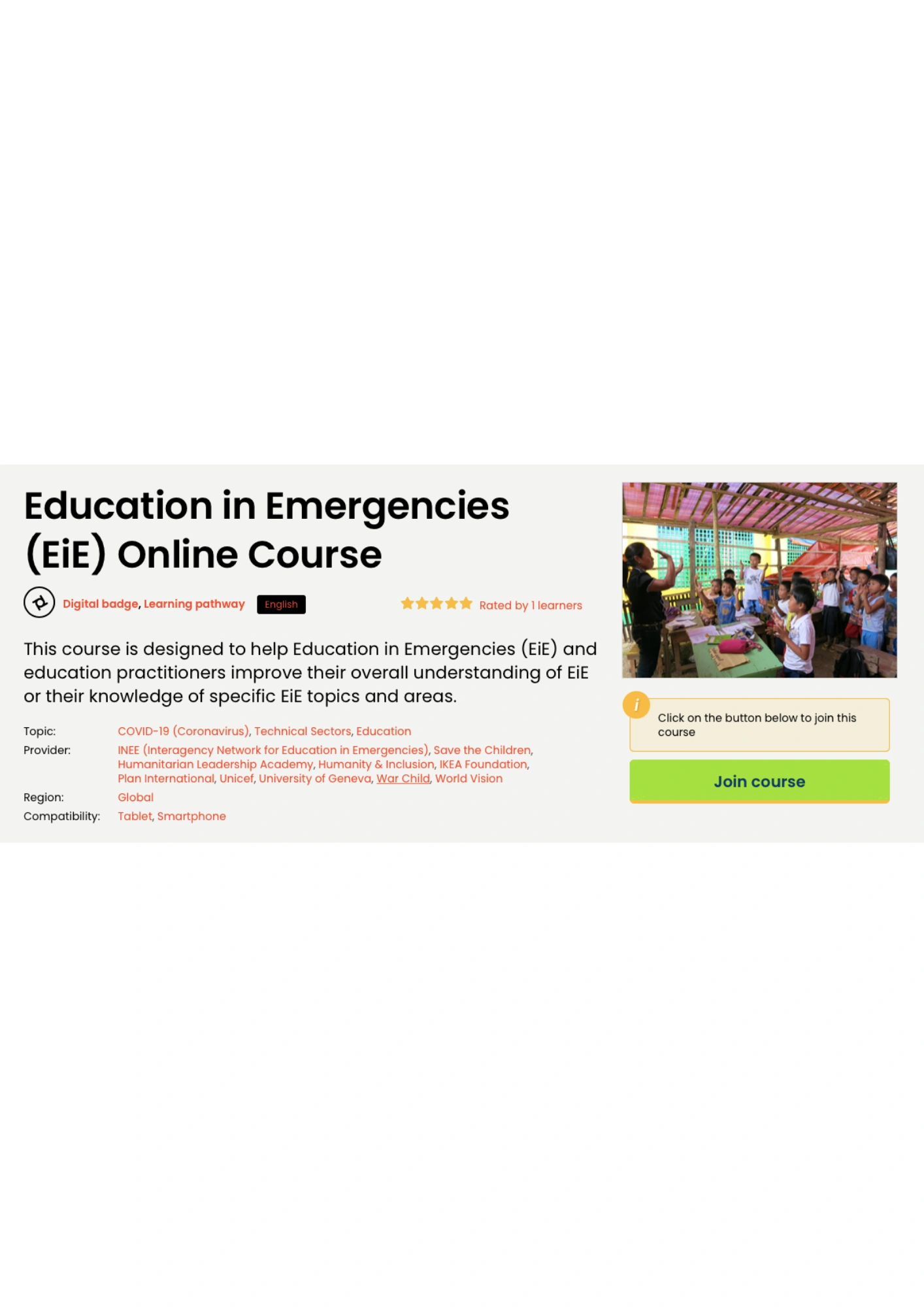 Education in Emergencies (EiE) Online Course - MHPSS and EIE Toolkit ...