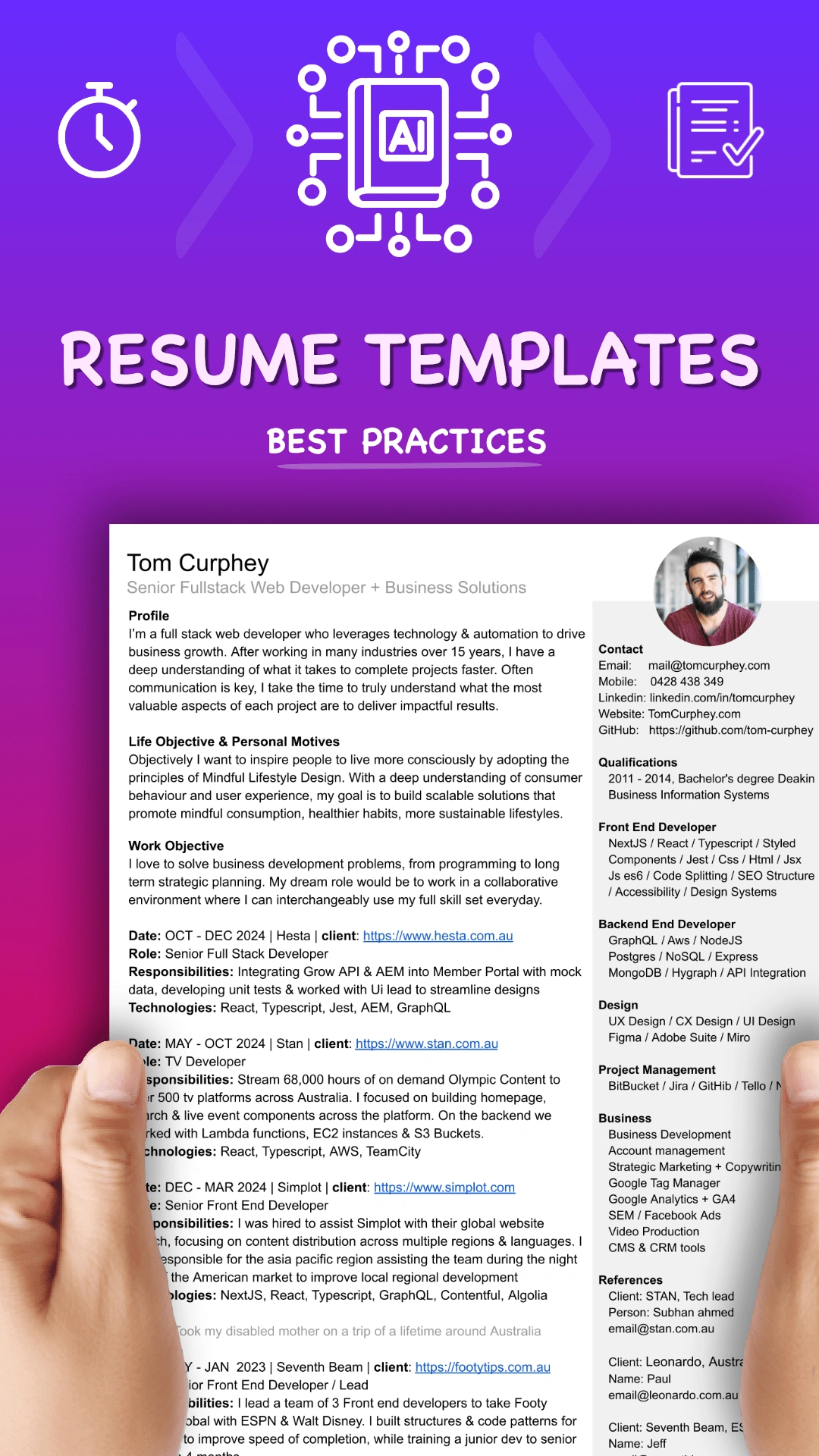 RESUME TEMPLATES: BEST PRACTICES FOR IMPROVING RESUME PERFORMANCE