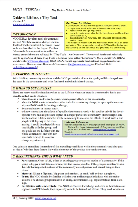 GUIDE TO LIFELINE, A TINY TOOL - IASC MHPSS M&E FRAMEWORK MOV Toolkit ...