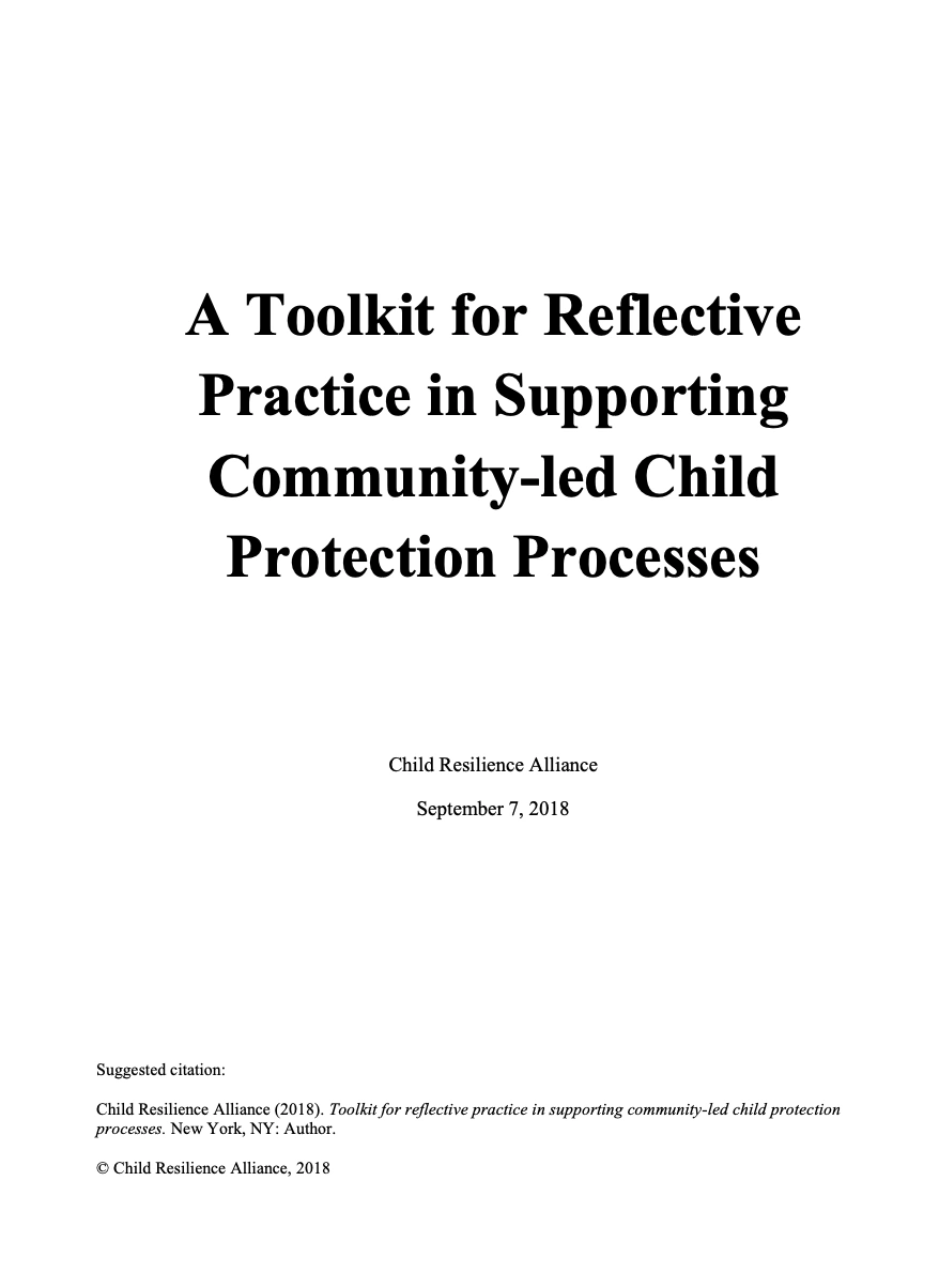A toolkit for reflective practice in supporting community-led child ... A toolkit for reflective practice in supporting community-led child ...