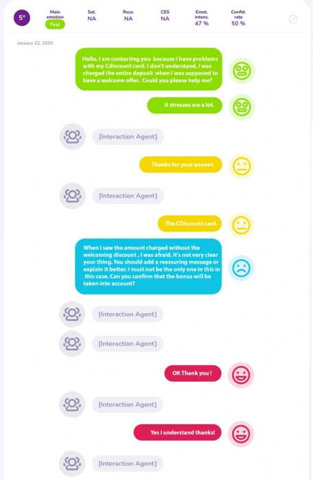 Emotional and Semantic analysis of conversational data