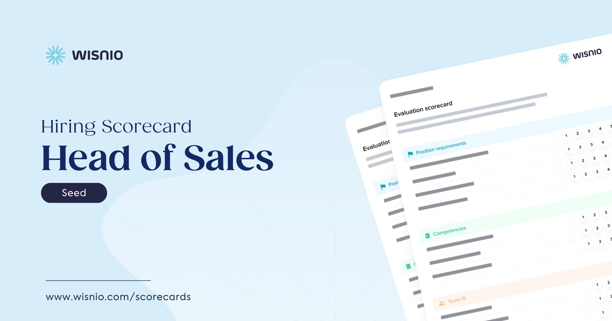 Head of Sales - Early Stage B2B SaaS - Hiring Scorecard by Wisnio
