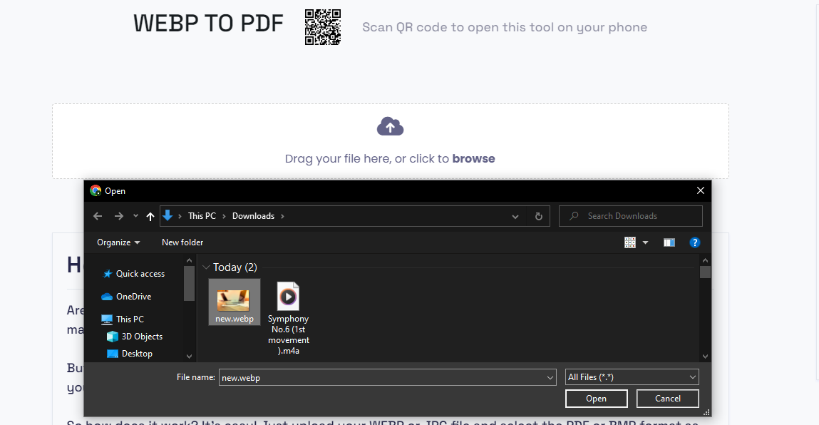 Convert WebP to PDF for Free in Seconds