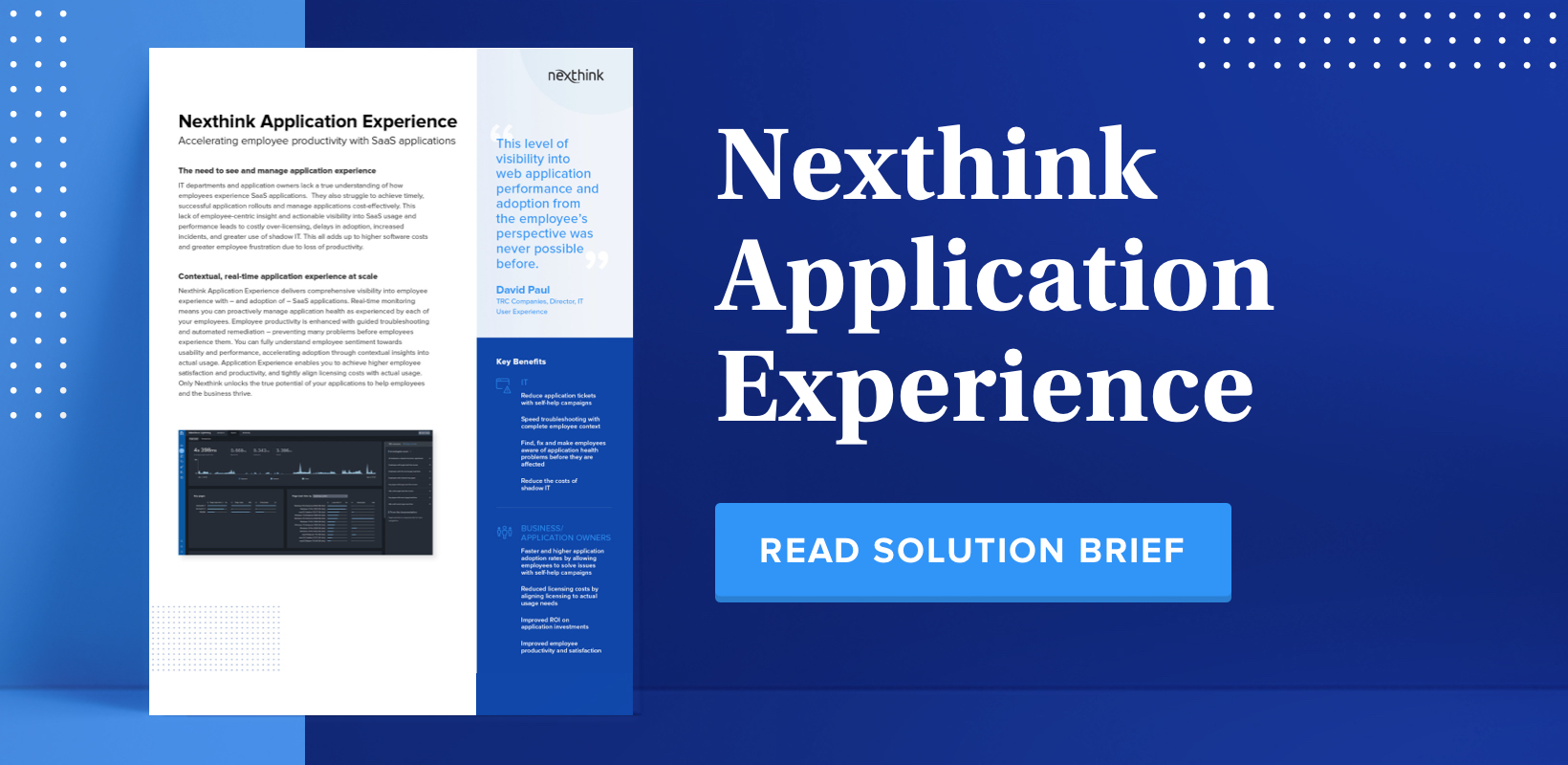 Nexthink Application Experience Solution Brief | Nexthink