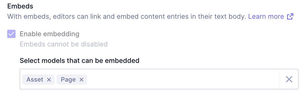 Custom embeds