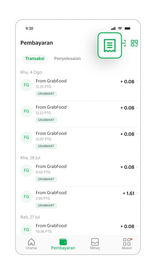 Laporan Kewangan Anda - GrabMerchant Website