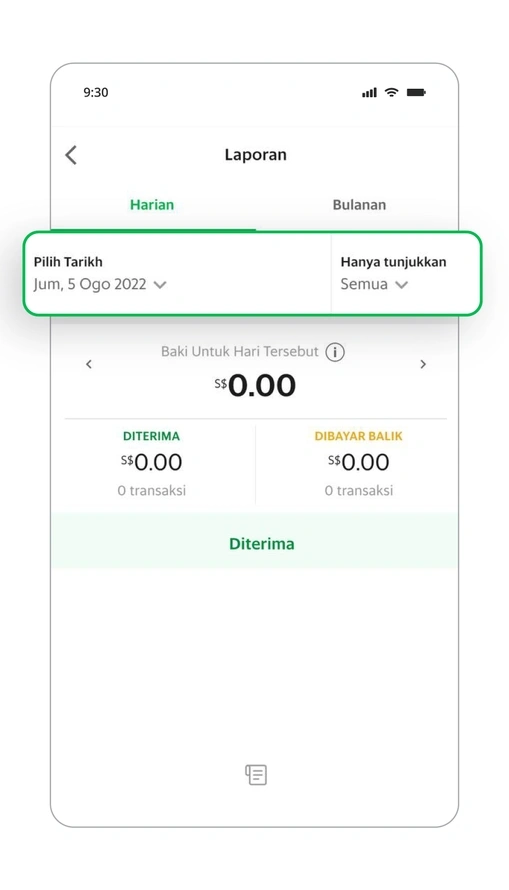 Laporan Kewangan Anda - GrabMerchant Website