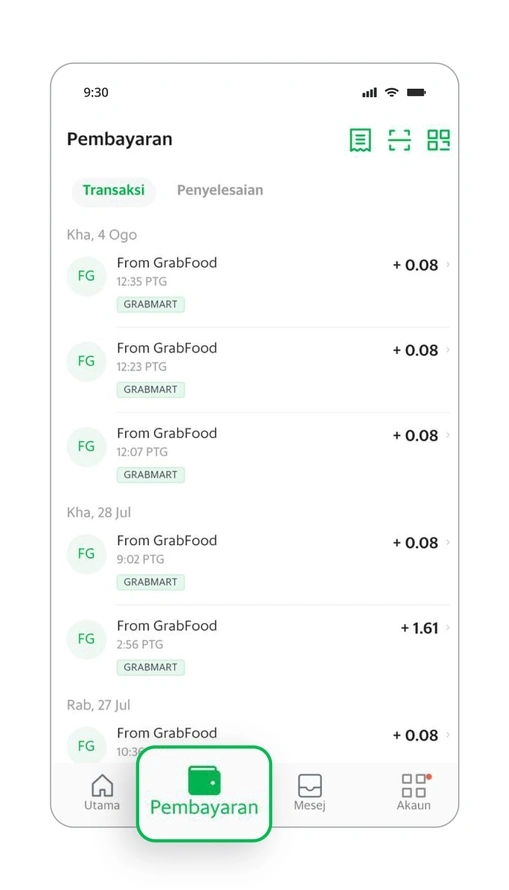 Laporan Kewangan Anda - GrabMerchant Website