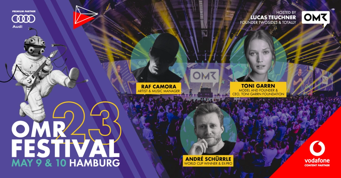 RAF Camora, Toni Garrn und André Schürrle gemeinsam bei OMR23