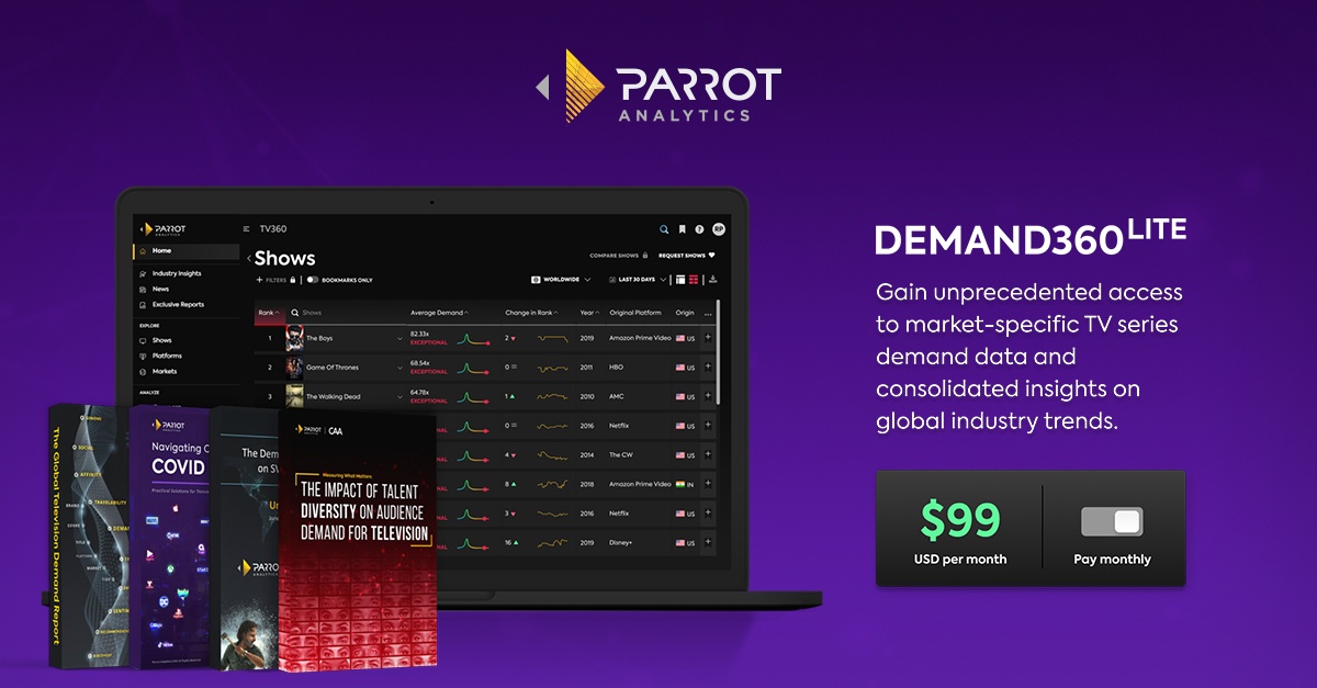 Start your DEMAND360 Lite subscription | Parrot Analytics