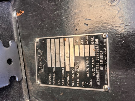 1946 Aeronca Champ 7AC $55,000 - (Here at Placerville) - N84868