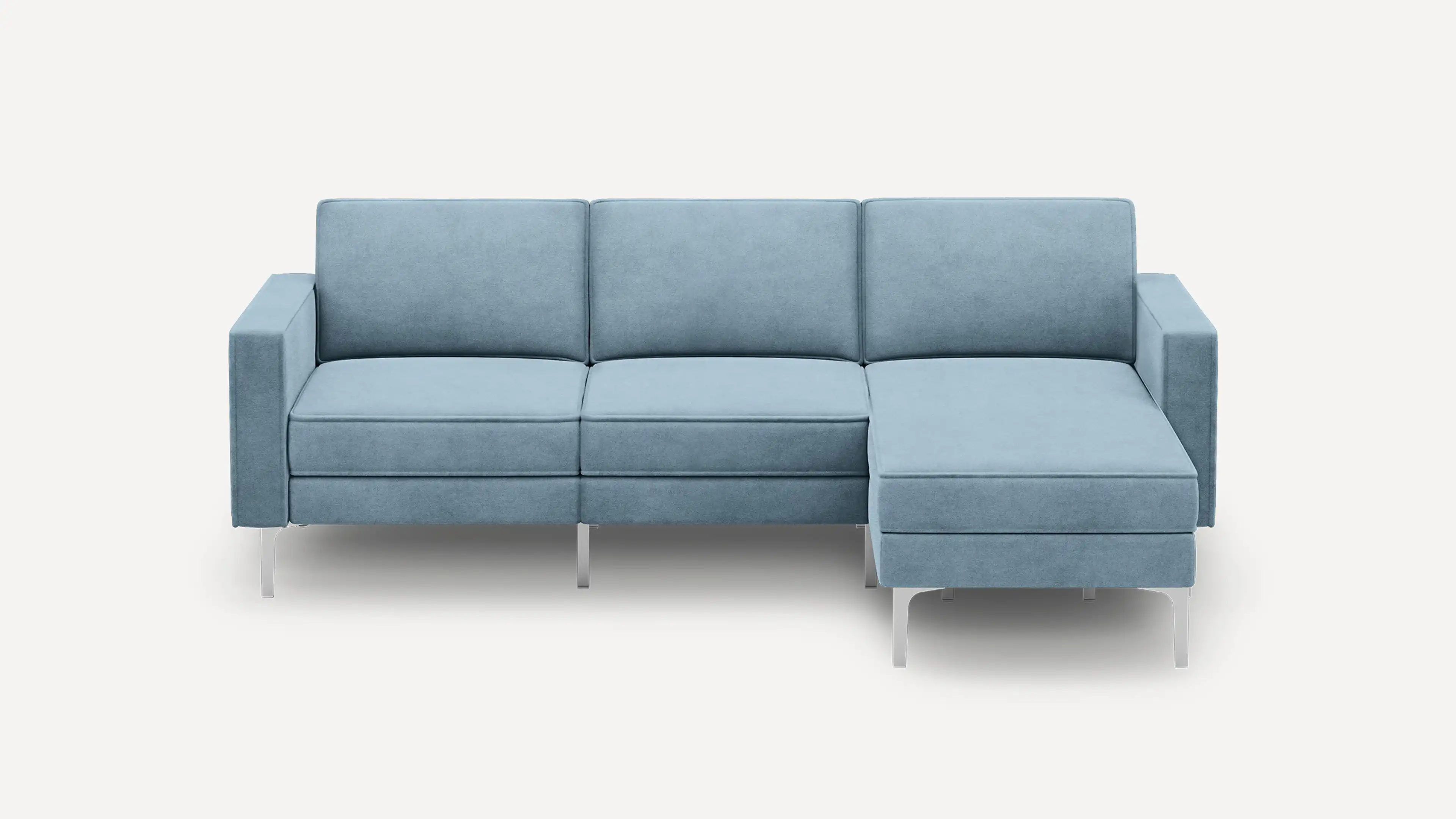 Nomad velvet sofa with chaise store