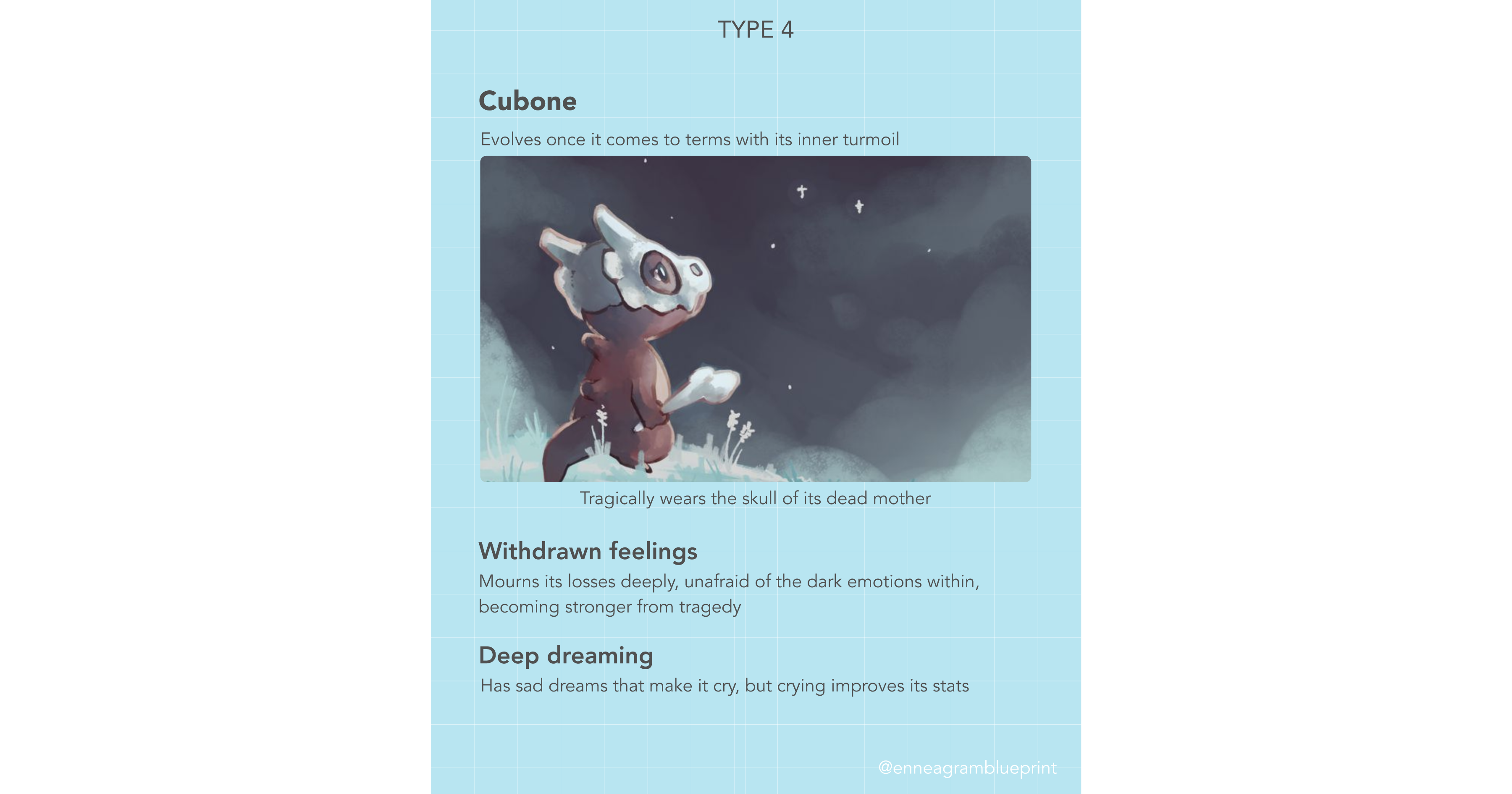 Enneagram types as Pokemon