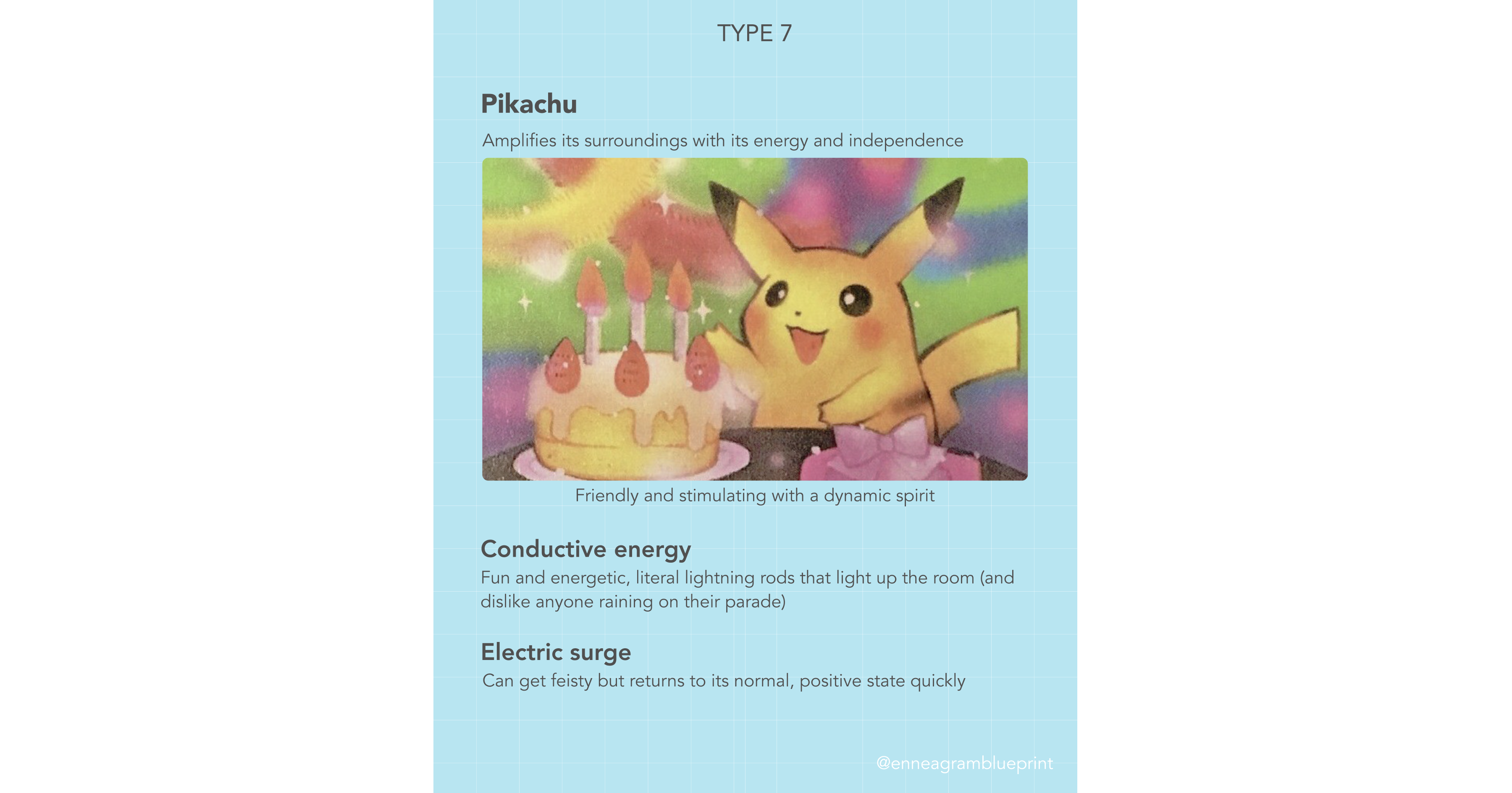 Enneagram types as Pokemon