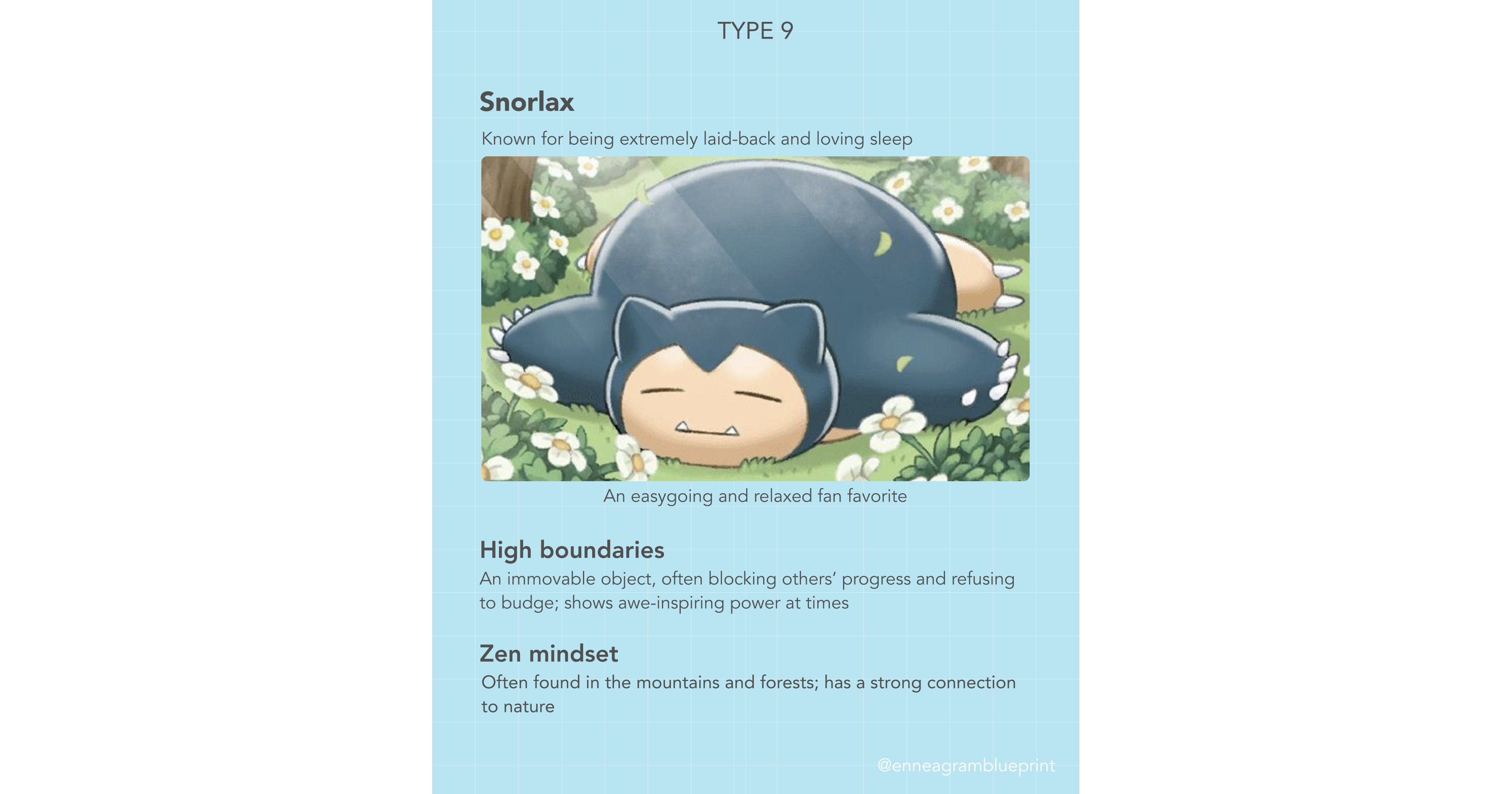 Enneagram types as Pokemon