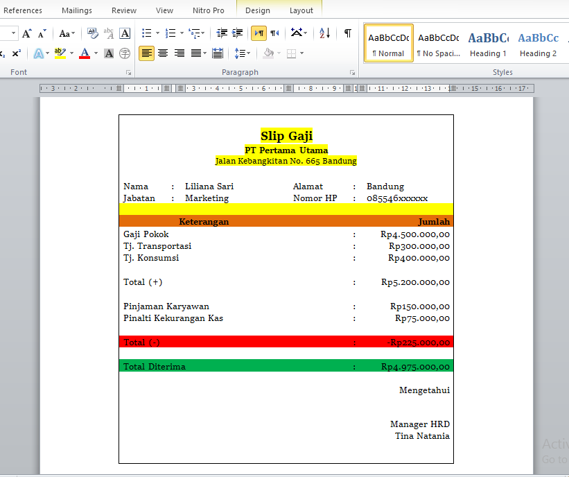 15 Contoh Slip Gaji Karyawan, Fungsi, dan Formatnya - Jobstreet Indonesia