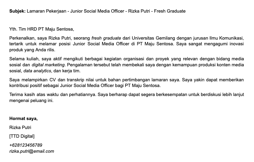 Cara Melamar Kerja Lewat Email: Inilah Contoh dan Tipsnya - Jobstreet ...