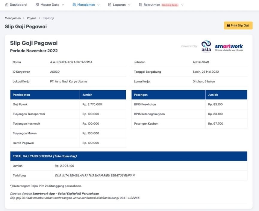 15 Contoh Slip Gaji Karyawan, Fungsi, dan Formatnya - Jobstreet Indonesia