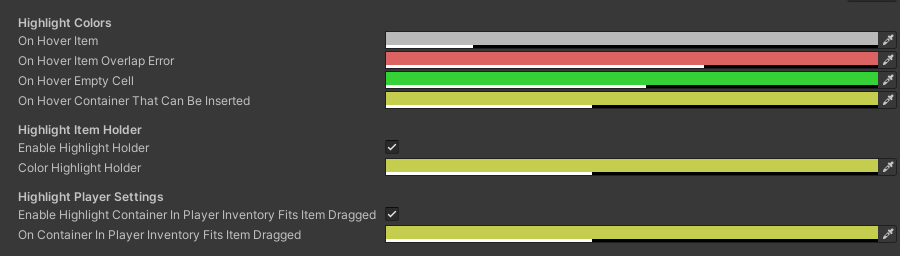 Configuring Highlight Colors - Ultimate Grid Inventory - Docs RushAssets
