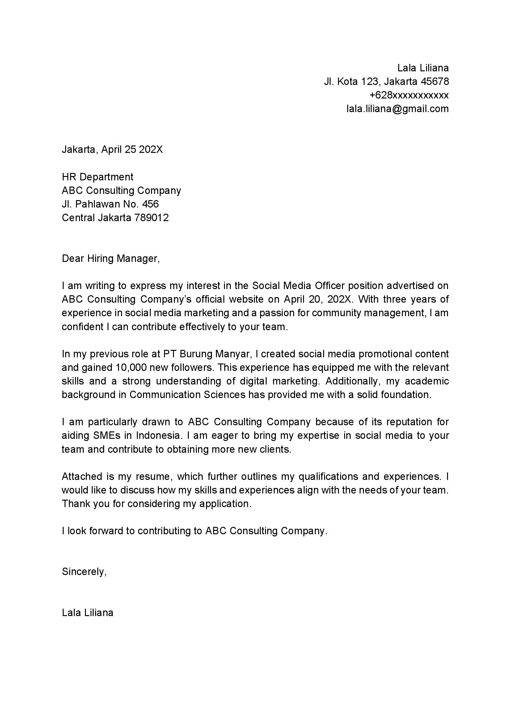 Contoh Surat Lamaran Kerja Word: Format & Cara Membuatnya - Jobstreet Indonesia