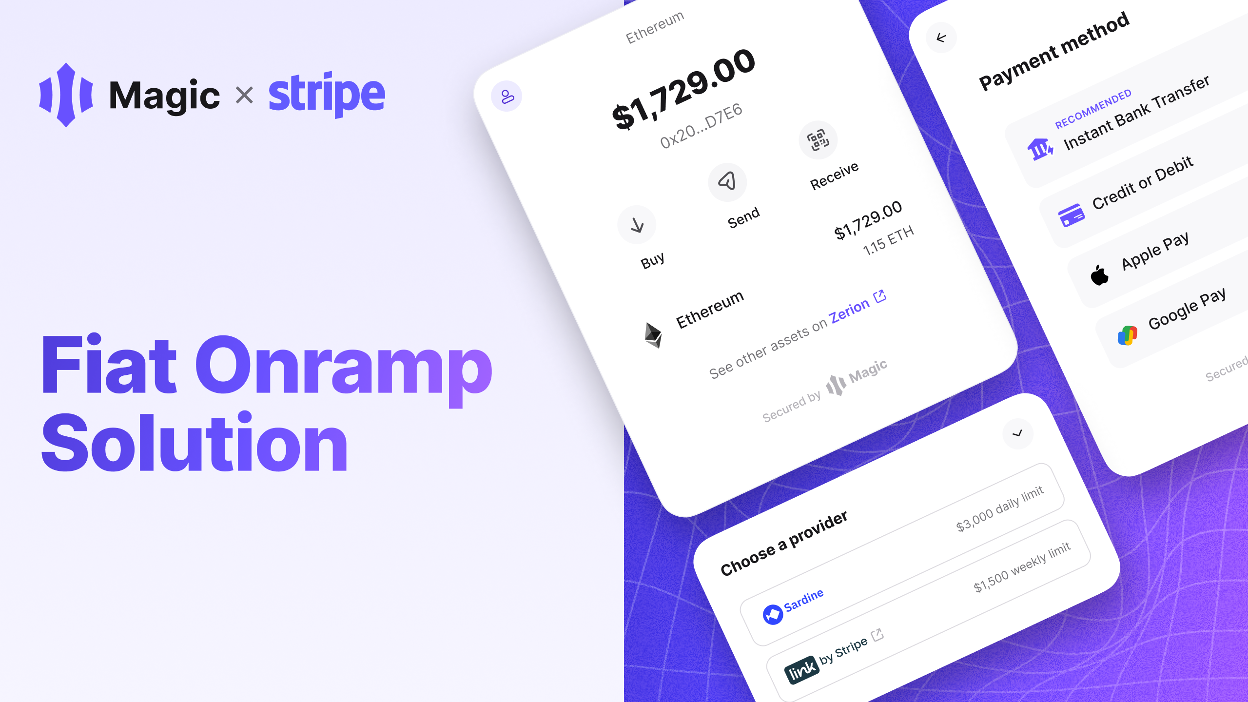 Fiat-to-crypto onramp solution with Stripe | Magic