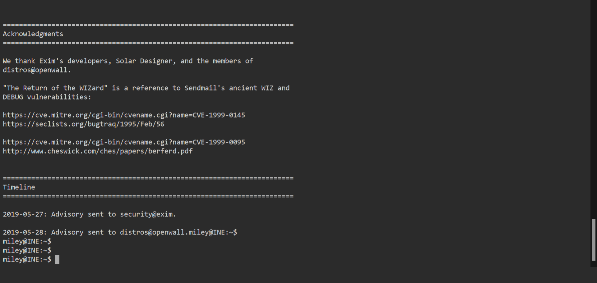 The Return of the WIZard: RCE in Exim (CVE-2019–10149)
