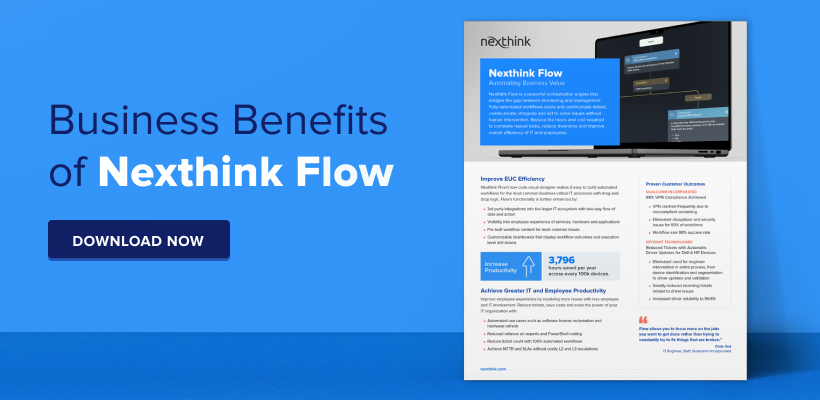 Business Benefits of Nexthink Flow | Nexthink