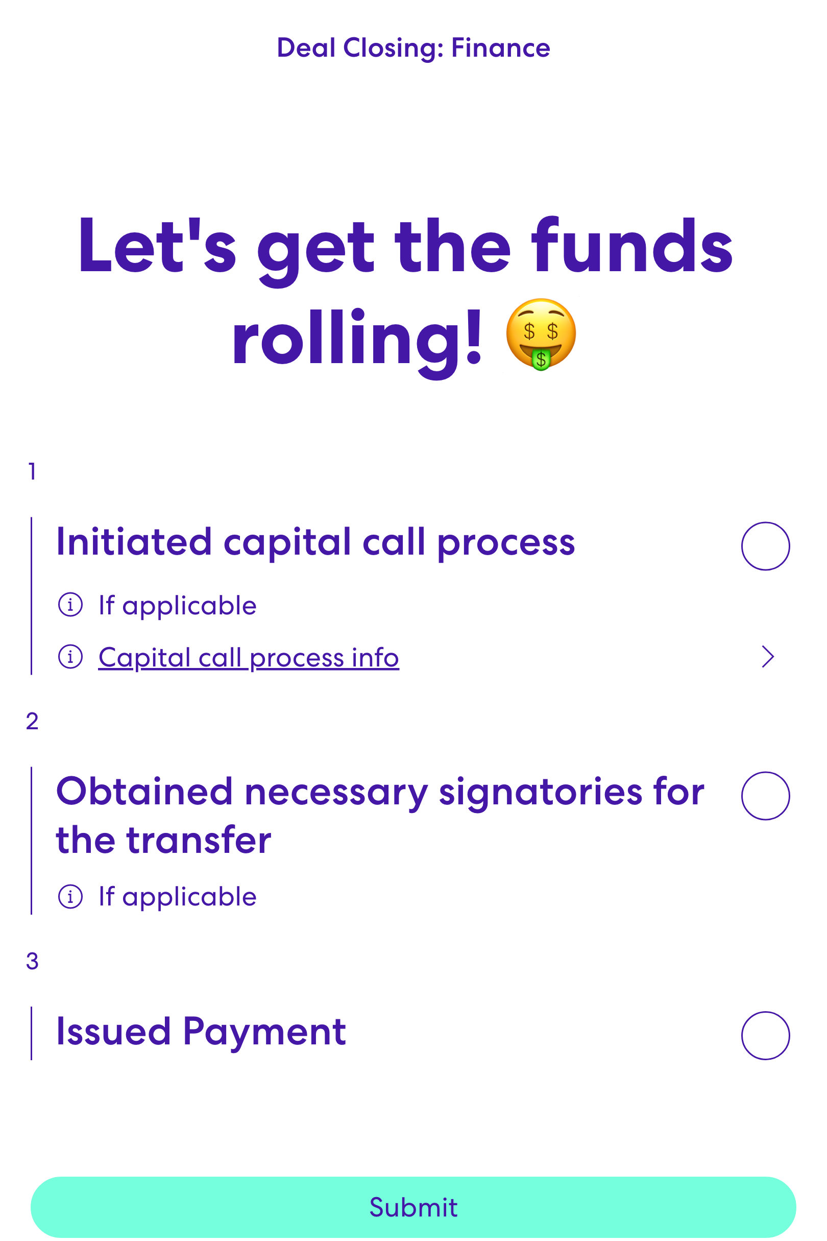 Deal Closing: Finance