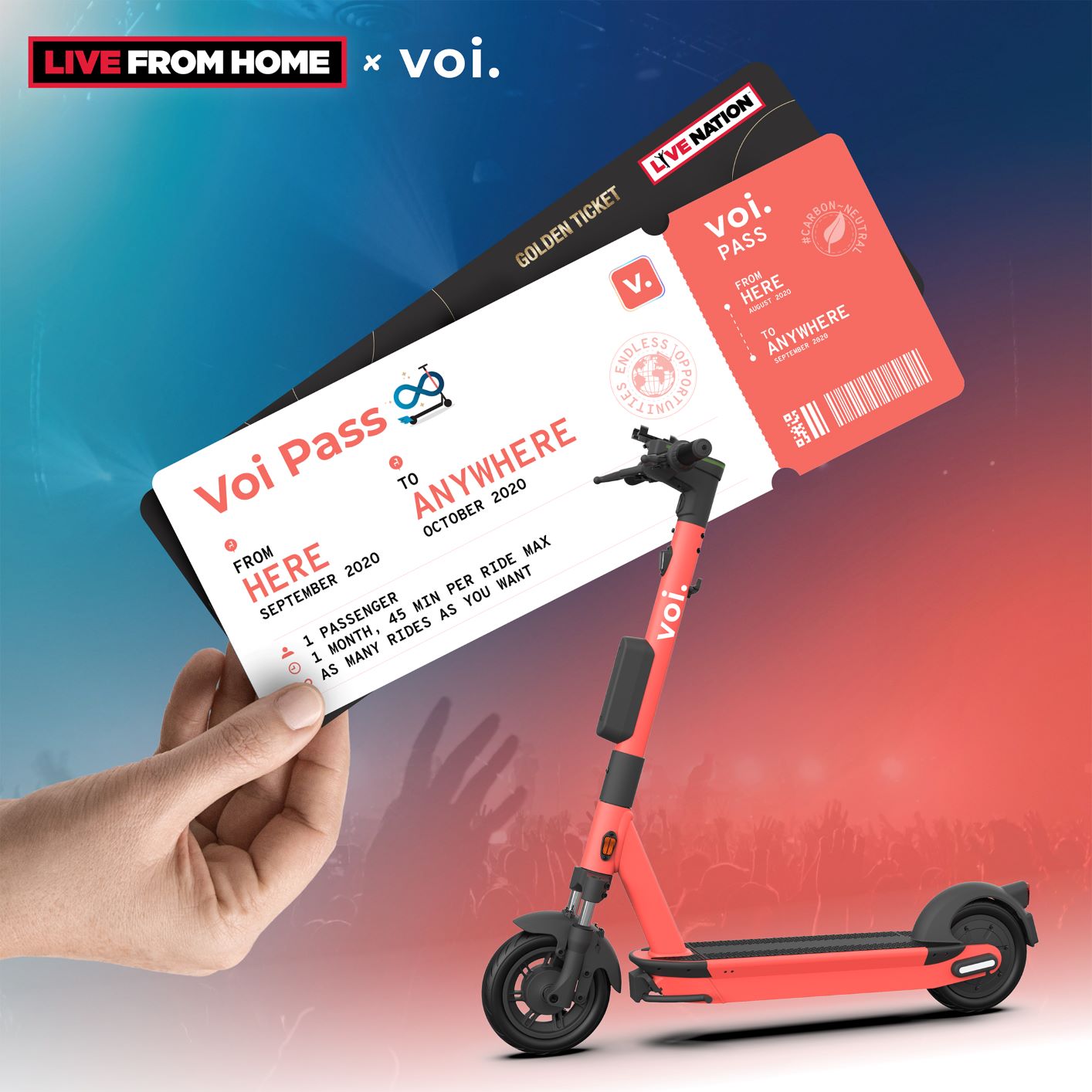 Voi | Buy a Voi Pass and win a Golden Ticket to 7 Live Nation festivals