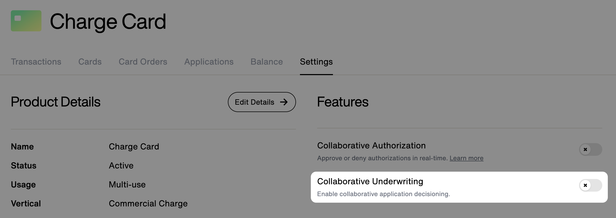 Collaborative Application Decisioning – Highnote Documentation